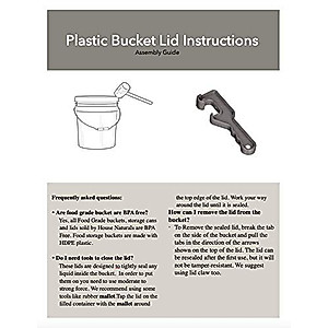 House Naturals 2 Gallon Blue Food Grade BPA Free Bucket Pail with Lid (Pack of 5) Made in USA