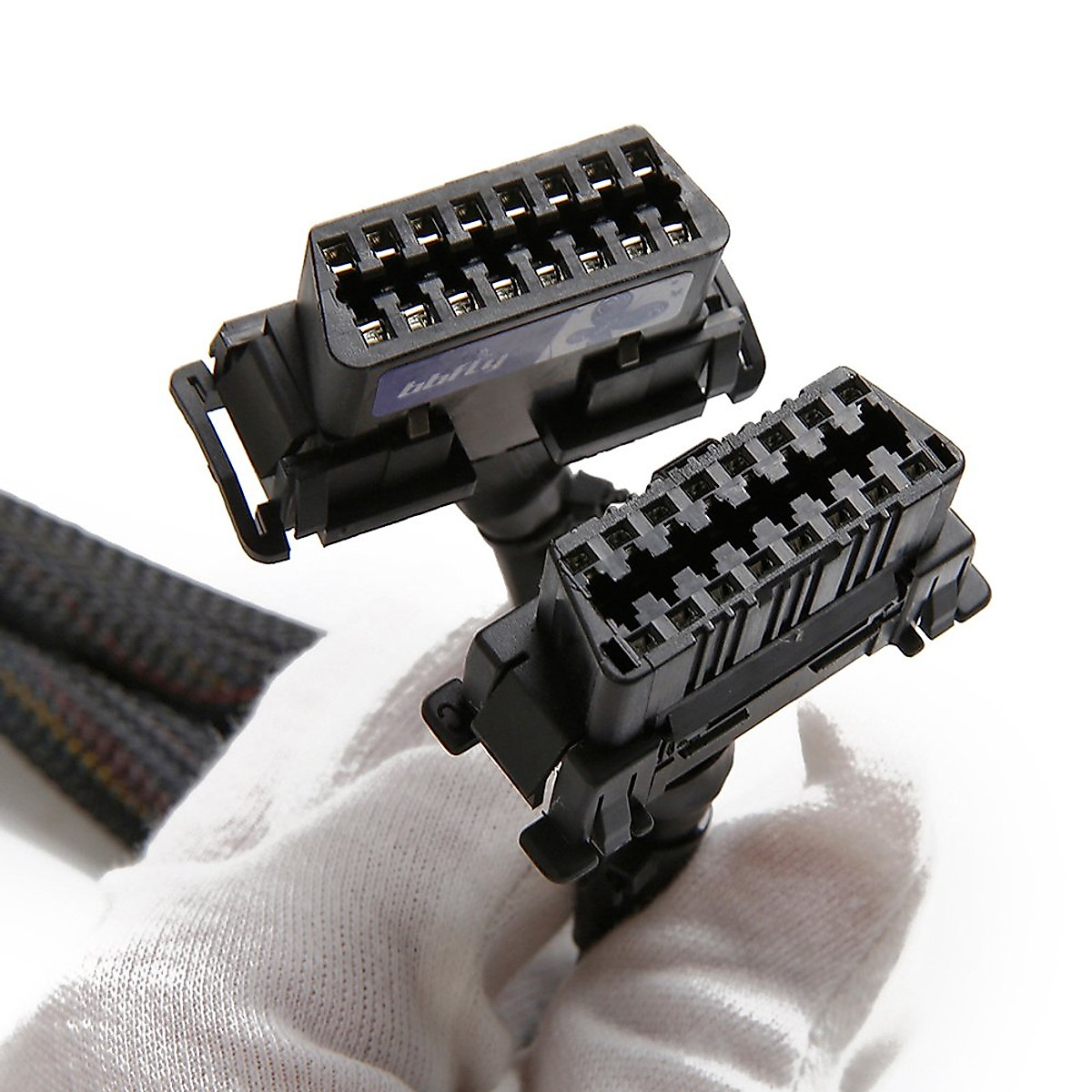 bbfly-B6 OBD2 Splitter 16 Pin OBD II Splitter Extension 1x Male and 2X Female Extension Cable Adapter (1FT/30CM) (1Pack)