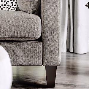 Furniture of America Stenson Contemporary Chenille Tufted Sectional in Warm Gray