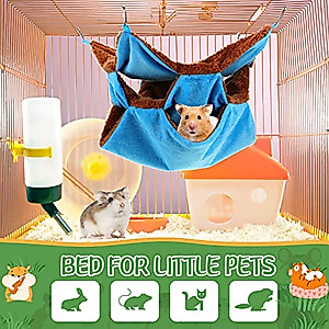 6 Pcs 3 Layers Rat Hammock Pet Cage Hammock Small Animal Hanging Hammock Ferret Cage Accessories Ferret Bed for Guinea Pig Squirrel Rat Chinchilla Sleeping and Playing (6 Colors)