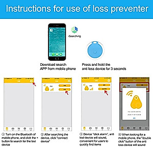 Dog Tracker, Cat Tracker, Mini Dog Tracking Device Locator Round Portable Bluetooth Intelligent Anti-Lost Device for Luggages/Kid/Pet Bluetooth Alarms