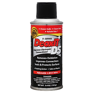 Hosa D5S-6 CAIG DeoxIT 5% Spray Contact Cleaner, 5 oz.