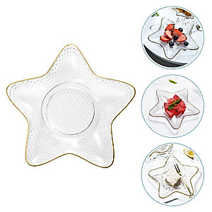 DOITOOL Star Shaped Glass Bowl Candy Bowl Fruit Salad Appetizer Plate Snack Dish Serving Plate for Kitchen