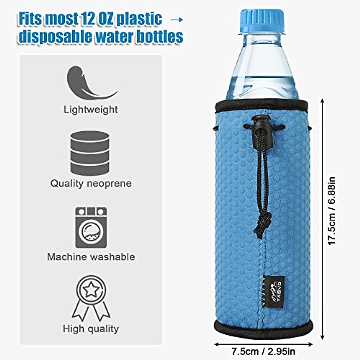 TAGVO Can Cooler Sleeves 3 Pack, Insulators Sleeves Standard Can Covers16 17 18 OZ, Beer Bottle Sleeves Coolers Holder, Non-slip Neoprene Can Coolier Sleeves