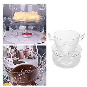 jojofuny 1 Set Double Boiler Pot Set for Melting Chocolate Clear Glass Chocolate Melting Pot - Melting Heat Proof Bowl for Cheese Butter Candy Candle