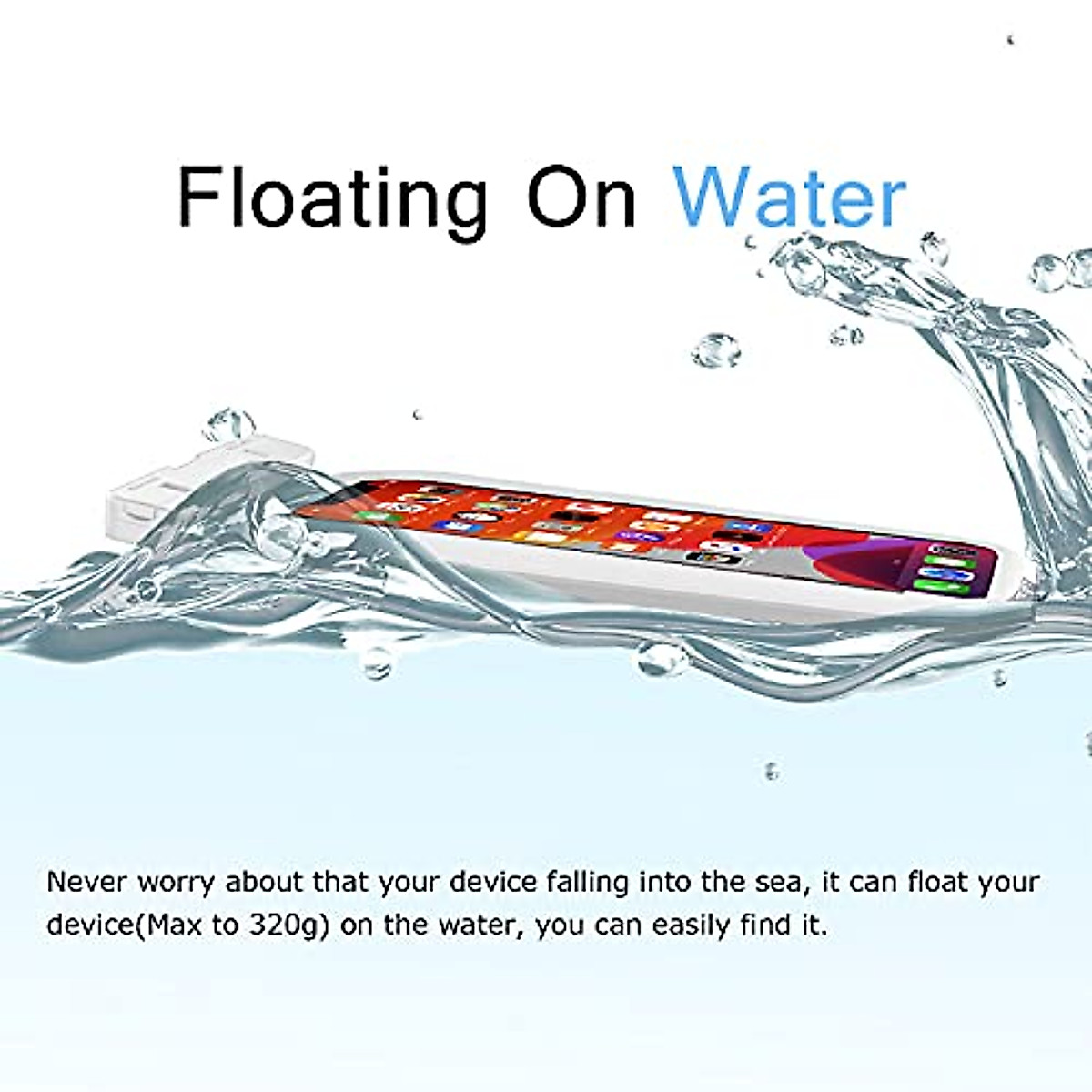 IFCASE Universal Waterproof Case, 2 Pack TPU Phone Dry Bag Pouch for iPhone 14 Pro Max, 14 13 12 11 XS XR 7 8 SE, Samsung Galaxy S22 S21 S20 Ultra, A13 A53 5G (White)