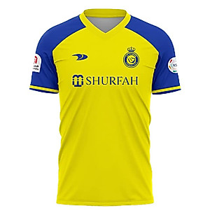 Ronaldo 7# Home Soccer Jersey 2022/23 (US, Alpha, Medium, Regular, Regular, Yellow)