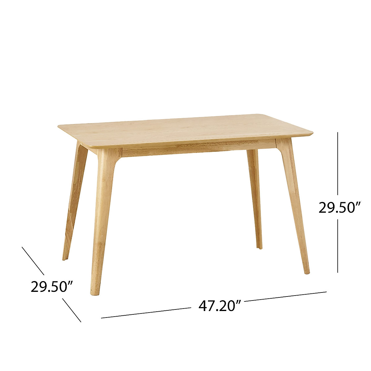 Christopher Knight Home Elsinore Wood Dining, Table Dimensions: 29.53”D x 47.24”W x 29.53”H, Finish: Natural Oak