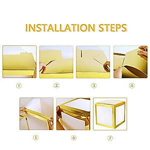 Baby Shower Decorations Gold Large Baby Box Baby Blocks Decorations for Baby Shower Boy Girl 1st Birthday Party Decorations by QIFU