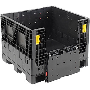Global Industrial Plastic Folding Bulk Shipping Container, 32x30x25, 1800 lb. Capacity