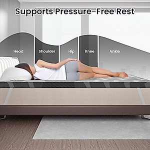 Flexpedic Firm Mattress Topper 3 Inch Queen Size - Advanced Gel Infused Memory Foam Bed Topper for Deep Pain Relief - Breathable & Washable Cover - CertiPUR-US Certified Comfort Enhancement