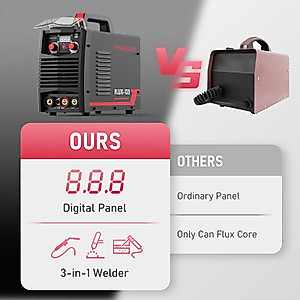 YESWELDER 135Amp MIG Welder,110V Flux Core Welder Flux MIG/Lift TIG/Stick 3-in-1 Welding Machine IGBT Inverter Welder