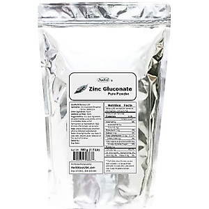 NuSci Zinc Gluconate Powder Pure Supports Enzyme Functions (2270 Grams (5.0 lb)