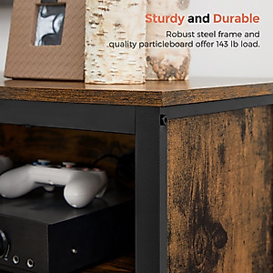 VASAGLE TV Stand for Televisions up to 65 Inch, Entertainment Center, with Adjustable Shelves for Living Room, Bedroom, 57.9 x 15.7 x 23.6 Inches, Rustic Brown + Black