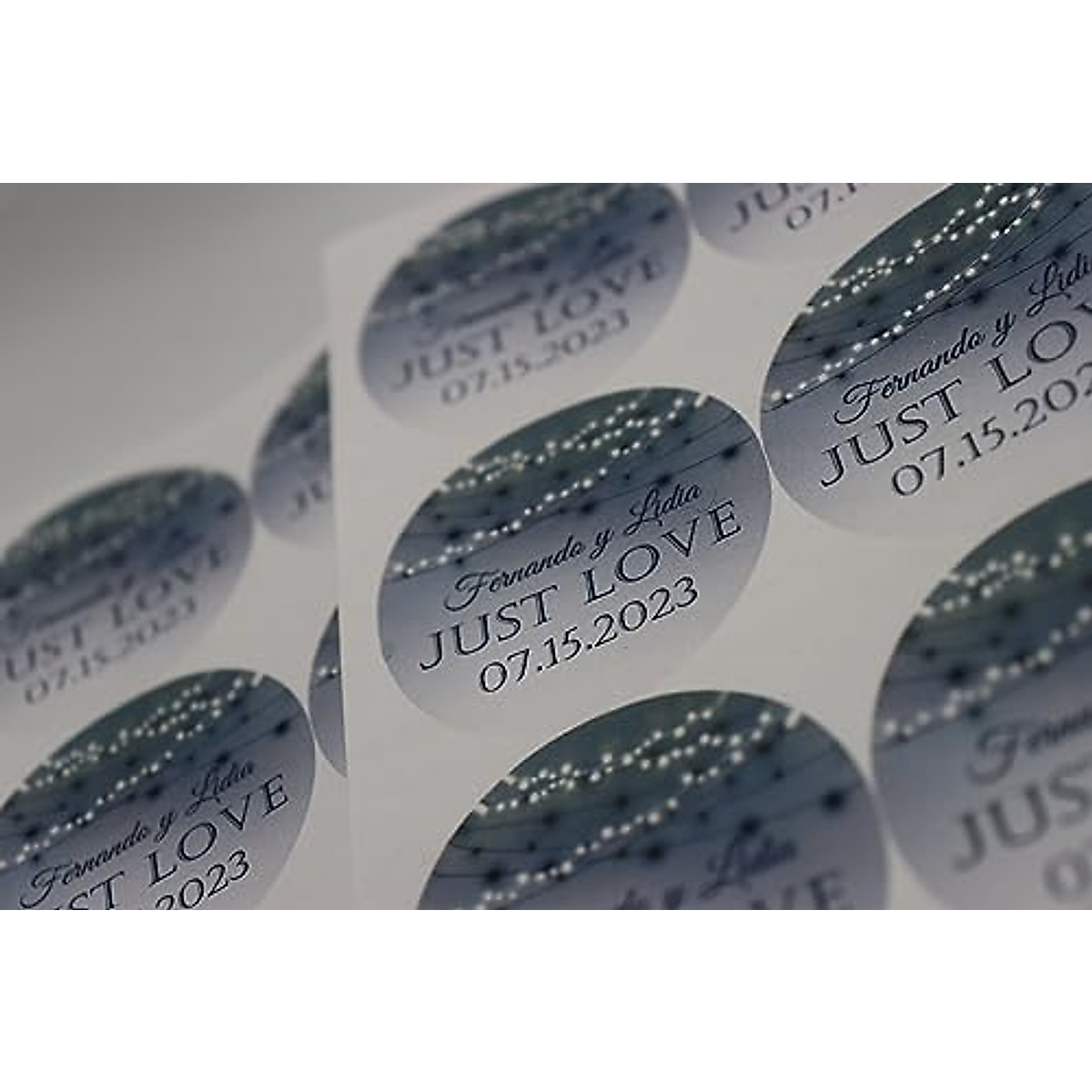 Casual Backyard Wedding Inviations, Set of 10 - Bistro Light Inspired Wedding Invitations With Envelopes