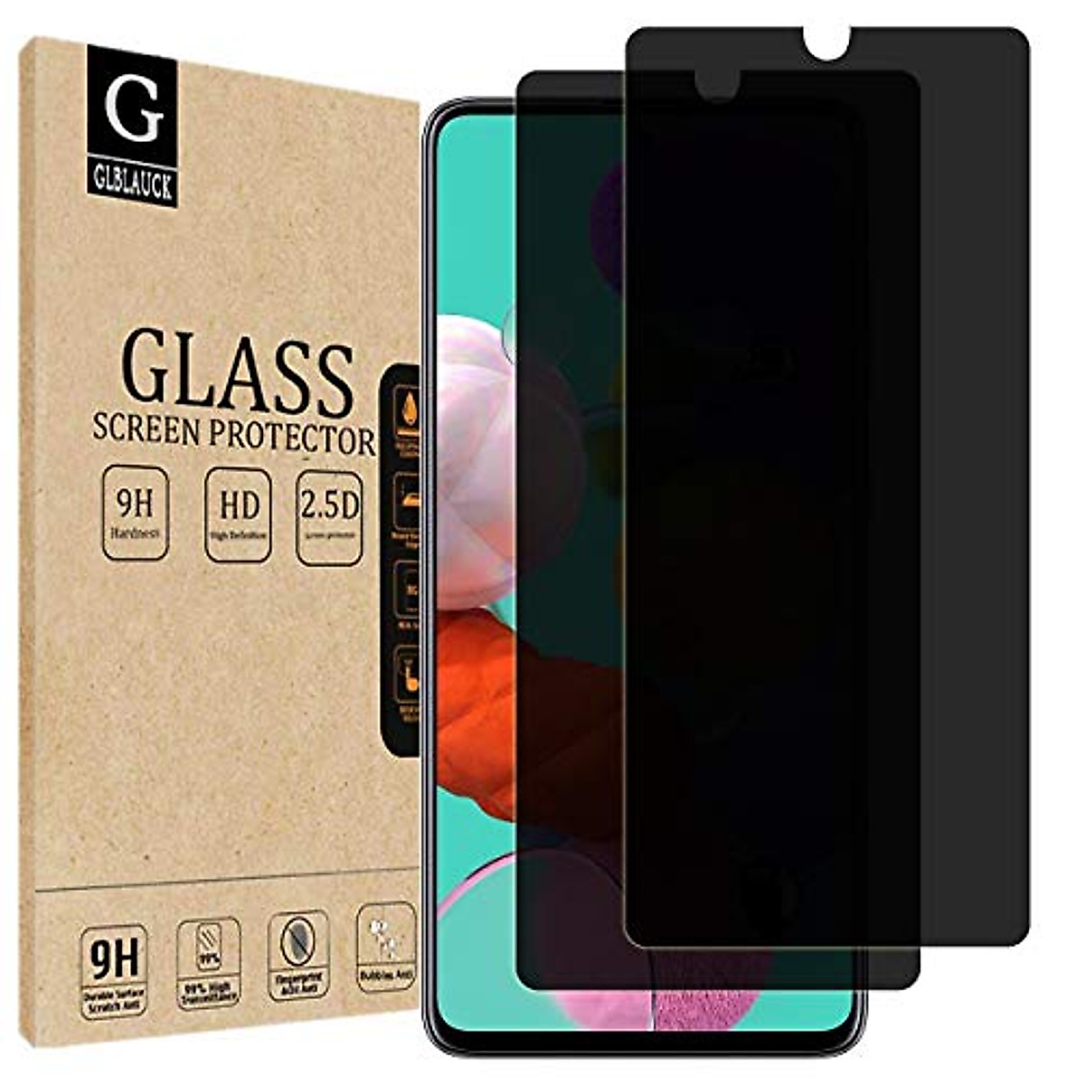 GLBLAUCK [2-Packs] Privacy Screen Protector for Samsung Galaxy S20 FE 5G, Anti-Spy 9H Hardness Tempered Glass Screen Protectors for Samsung Galaxy S20 FE (6.5 inch)