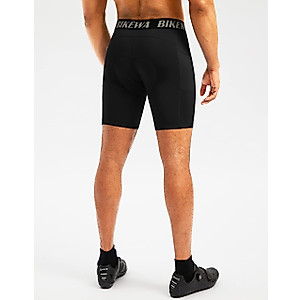 Men's 4D Padded Bike Shorts Cycling Underwear Biking Bicycle Road Riding Cycle Biker Padding Shorts for Men Side Pockets(Black,XL)