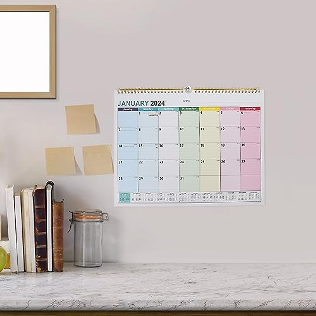 NUOBESTY 2024-2025 Wall Calendar Hanging Calendar Flip Schedule Calendar from Jan. 2024- Jun. 2025 Table Calendar Planner Calendar New Year Calendar for Home Office