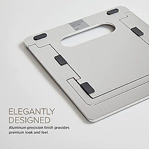 POUT Eyes 3 Angle - Adjustable Angled Ergonomic Laptop Stand Riser - Notebook Computer Holder Compatible w/ MacBook Air Pro Dell HP & More 11"-17" Laptops - Foldable & Portable w/ 5 Angles (Silver)
