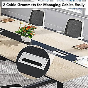 Overstock 8FT Rectangle Conference Table, 94.49L x 47.24W x 29.53H Inches Light Walnut