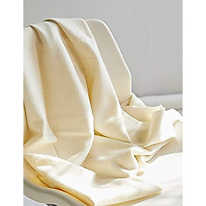 State Cashmere Throw Blanket with Decorative Fringe - Ultra Soft Accent Blanket for Couch, Sofa & Bed Made with 100% Inner Mongolian Cashmere - Crafted Home Accessories - (Ivory, 60"x50")
