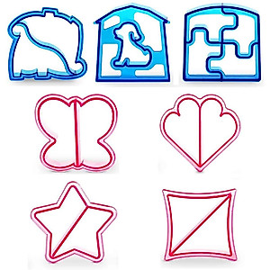 7 Pack Sandwich Cutters and Bread Crust Shape Remover for Kids, Messar Cute Animals Shapes Toast Mould DIY Sandwich Slicer Maker Kit for Children Bento Lunch Box Food Decor- Color Random (Style C)