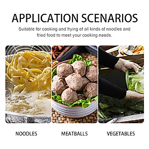 TEMKIN Stainless Steel Deep Fry Basket with Handle, Round Wire Mesh Fryer Basket French Chip Frying Serving Basket Deep Fryer Strainer for Frying