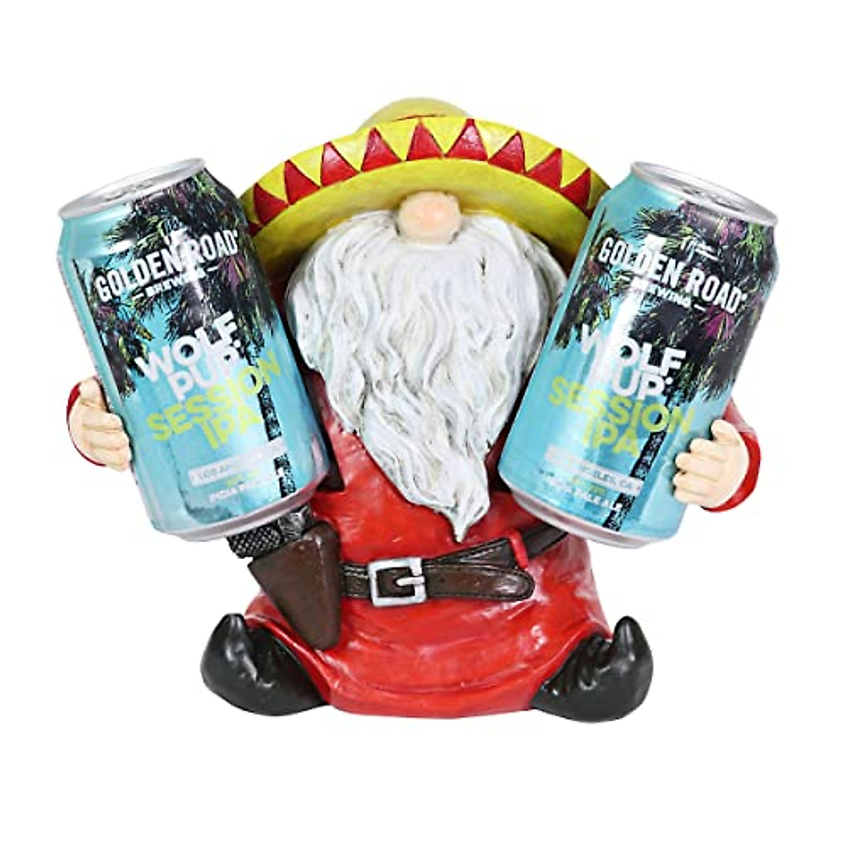 Exhart 2-Can Sombrero Gnome Statue, Durable Resin, Hand Painted Indoor Outdoor Décor, 9.5"x6"x8.5"