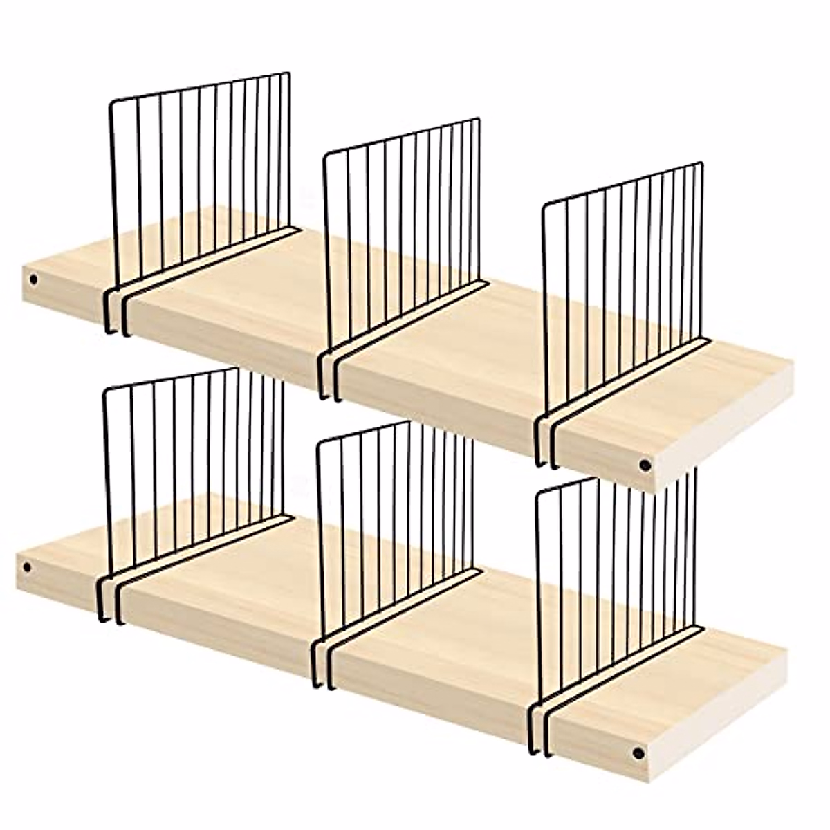 villertech Deep Shelf Dividers, 6 Pcs Metal Shelve Dividers Sturdy Organizer Separator for Garage & Warehouse Storage, Heavy Duty Shelves, 11.8x16.9 inch, Black