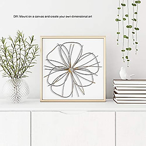 Lavish Home Wall Decor – Metallic Wire Layer Flower Sculpture Contemporary Hanging Accent Art for Living Room, Bedroom or Kitchen (Silver and Gold), 15” L x 1.75” W x 15” H