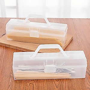 WonLiq Portable Flatware Organizer with Lid, Plastic Cutlery Silverware Cutlery Countertop Storage Containers, Kitchen Utensil Storage Box