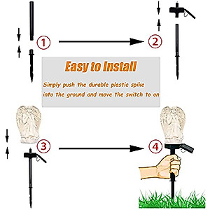 WAYDA Solar Light Outdoor Angle for Cemetery, LED Waterproof Angel Lamp, Solar Angel Lights for Garden, Balcony, Yard, Memorial Gifts