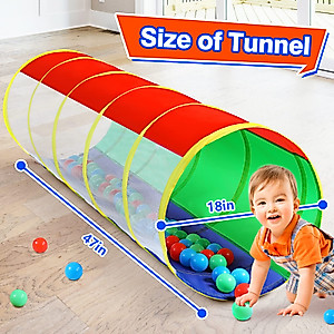 Hoohtoot Kids Crawl Through Play Tunnel, Pop Up Baby Play Tunnel for Toddlers, Game Toy Play Tent for Girl or Dog Cat Pet Tunnel