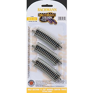 Bachmann E-Z Track Half Section 11.25" Radius Curved Track (6/Card) N Scale