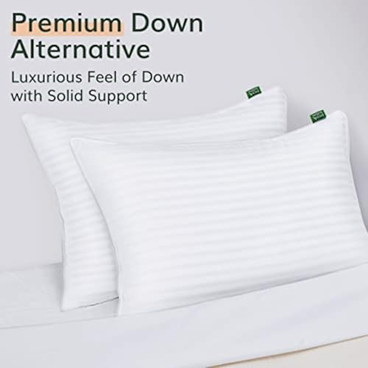 Premium King Size Bed Pillows - Set of 2, 20"x36", Cooling Hotel Quality, Down Alternative, Medium Firm Support, Ideal Gift for Back & Side Sleepers