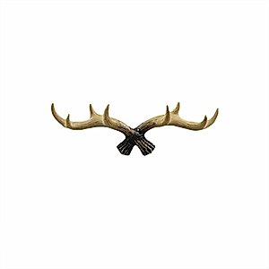 LANGUGU Vintage Deer Antlers Wall Hooks for Hanging Hat Scarf Bag Key Clothes Bathroom Kitchen Towel Holder Christmas Reindeer Deer Horns Resin Hanger Rack Wall Decoration (Beige)