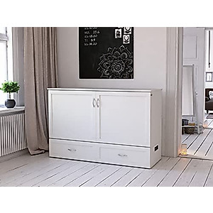 AFI Hamilton Murphy Bed Chest with Charging Station, Queen, White