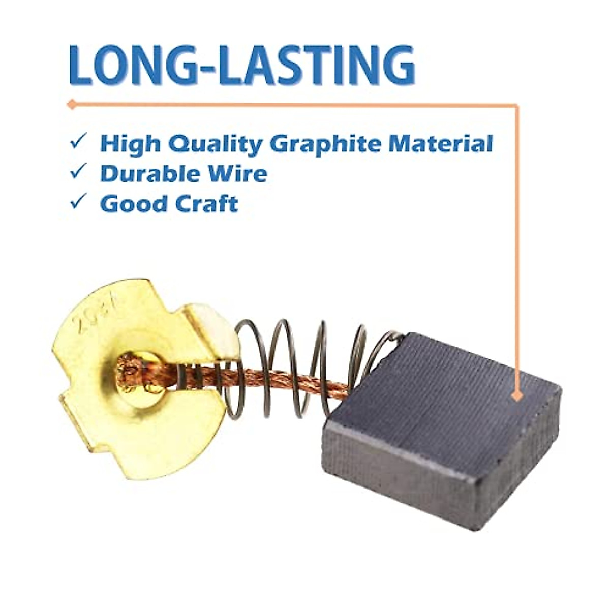 4pcs longlife CB204 Carbon Brush replacement for Makita CB-204, CB-203, CB202, 191944-6, 191953-5, 191957-7, 181051-3, 643200-5 (4 pcs/pack)