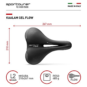 Selle Italia, Kaalam Gel Flow Saddle, Black, L2 One Size