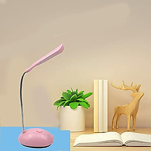 curfair LED Desk Light Plastic Adjustable Flexible Table Lamp Battery Operated Durable Pink