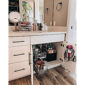 Tiger Pull Out Drawer Organizer, Double Tier Shelves 12" W x 18" D x 16"H, Great for Vanities Under Sink, Perfect for 15" Wide Cabinet Or More