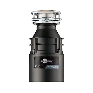 InSinkErator Badger 5XP Garbage Disposal, Standard Series 3/4 HP Continuous Feed Food Waste Disposer, Black / Stainless