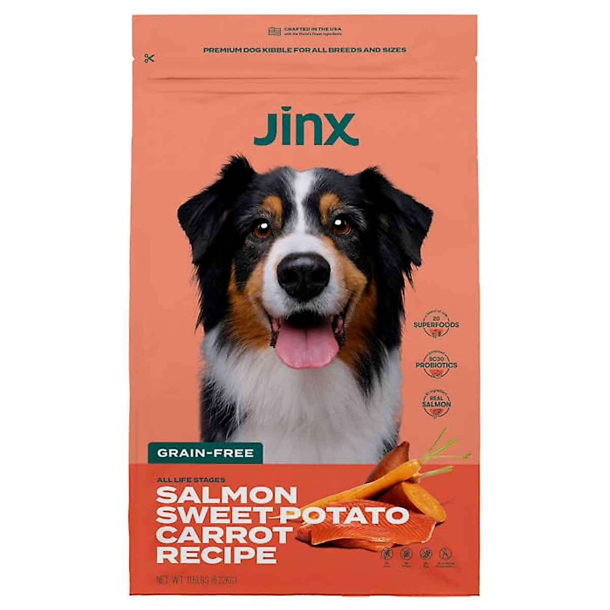Jinx Salmon, Sweet Potato, Carrot & ALS Kibble Dry Dog Food, 11.5 lbs.