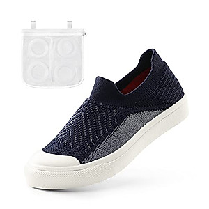 DREAM PAIRS Sneakers Boys Girls Machine Wash Little Kids Lightweight Slip-on Walking Shoes with Laundry Bag Navy Size 2 Little Kid SDFS2309K