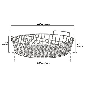 only fire Stainless Steel Charcoal Ash Basket Charcoal Briquet Holder BBQ Accessories for Weber 22" Kettle Grills
