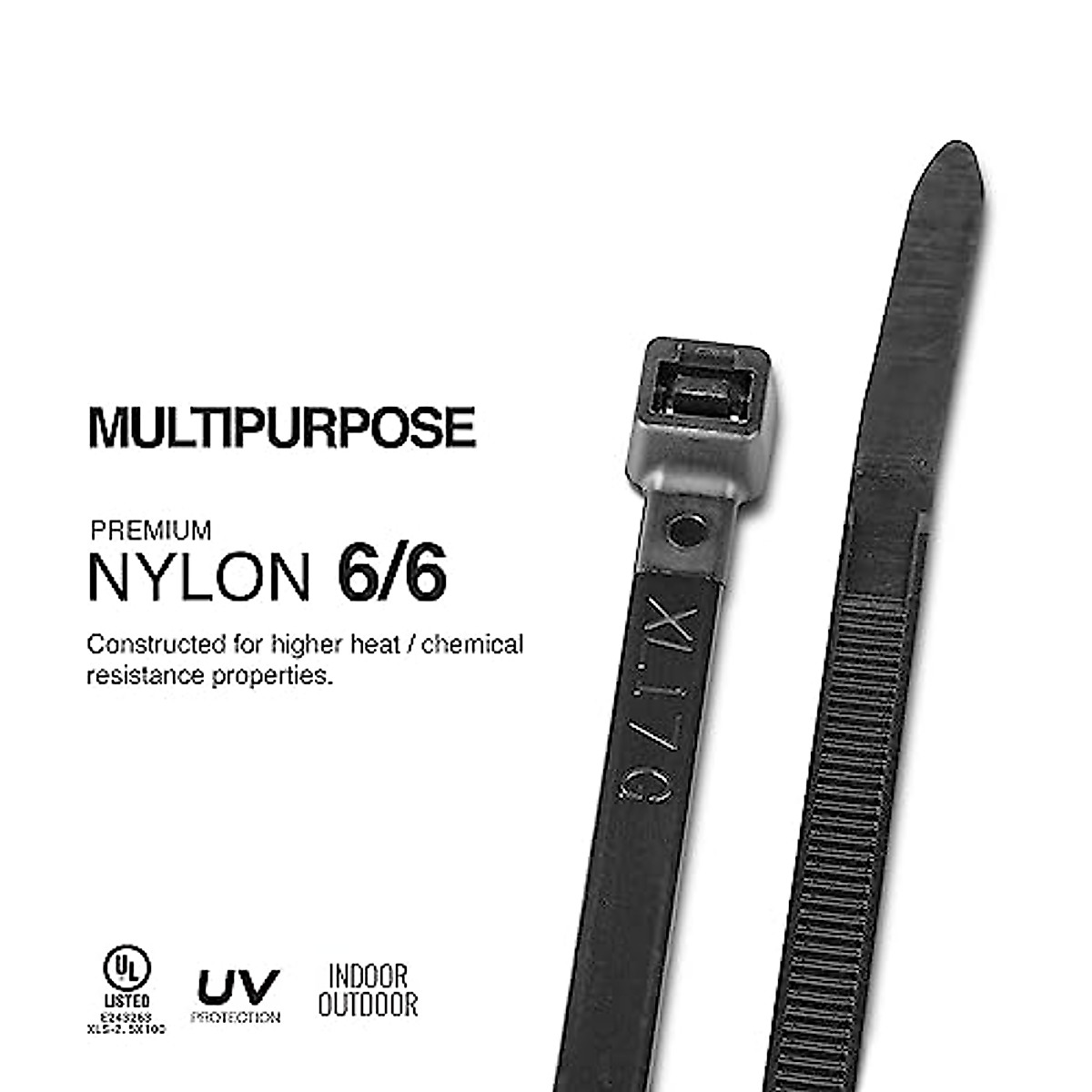 TR Industrial Multi-Purpose UV Resistant Black Cable Ties, 4 inches, 100 Pack