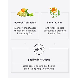 SpaLife Smooth Moves Peeling Foot Masks Natural Fruit Acids, Honey, & Aloe (3 PAIRS)