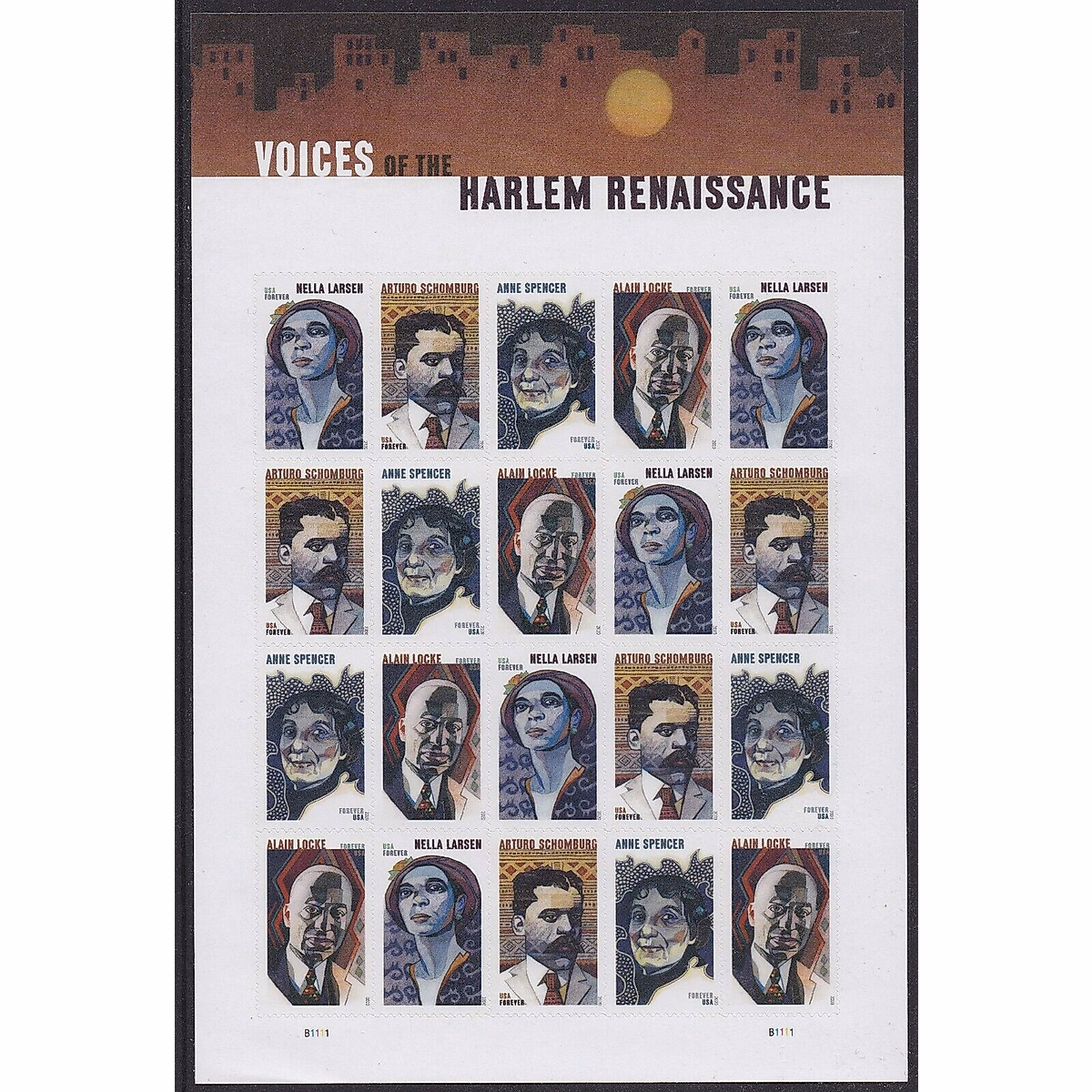 Harlem Renaissance Sheet of 20 Forever Postage Stamps Scott 5474a