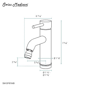 Swiss Madison Well Made Forever SM-DF81MB Ivy Bidet Faucet in Matte Black