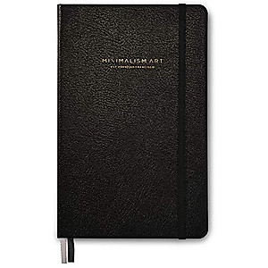 Minimalism Art, Premium Hard Cover Notebook Journal, X-Large Size, Master A4 8.3" x 11.4", 186 Numbered Pages, Gusseted Pocket, Ribbon Bookmark, Extra Thick Ink-Proof Paper 120gsm (Plain, Black)